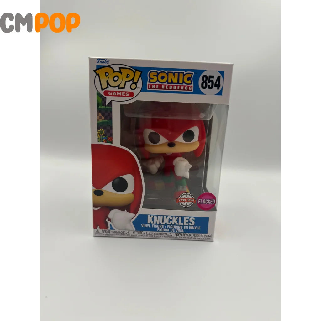 Knuckles - #854 - Funko Pop! - Sonic The Hedgehog - Flocked - Special