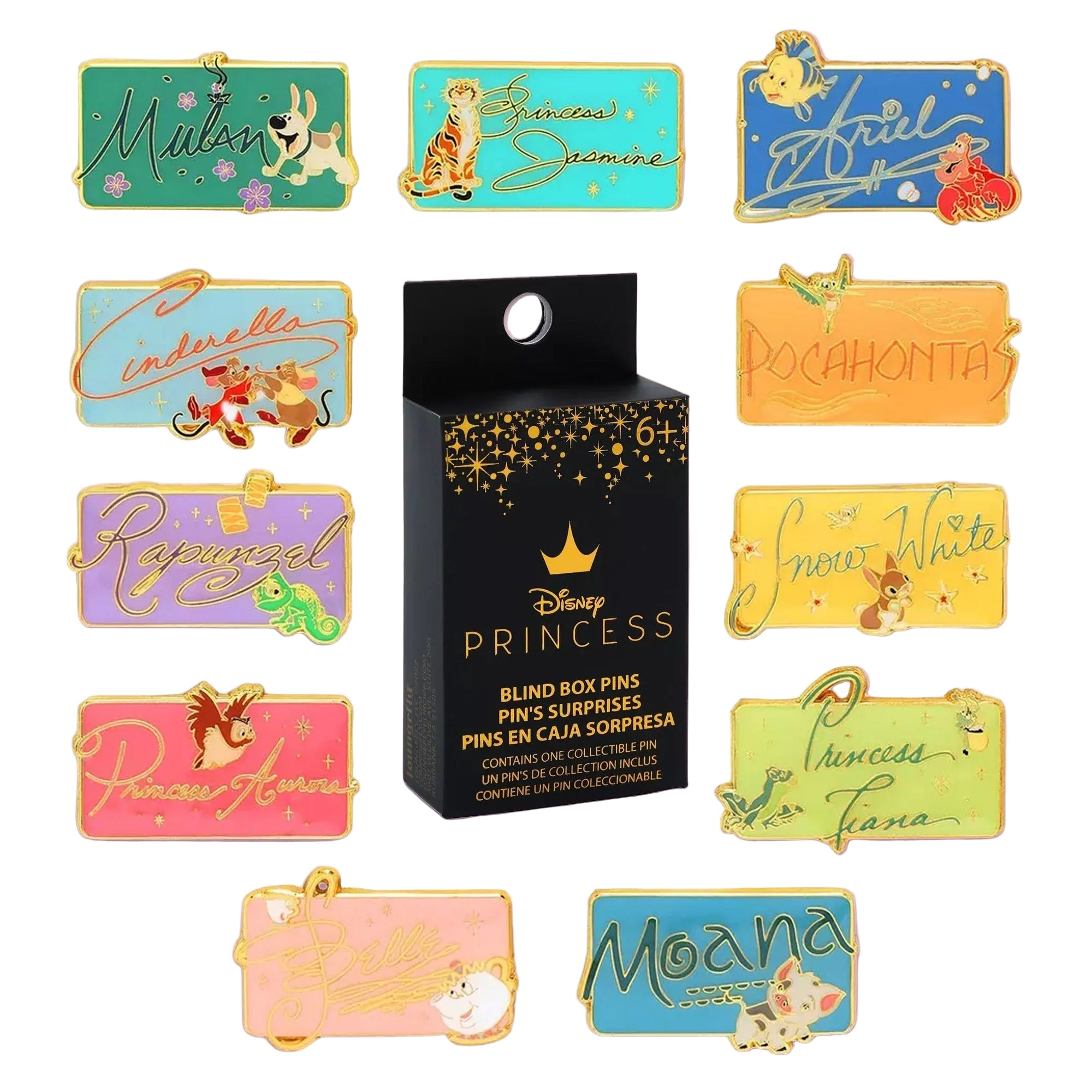 Disney Princess Signature License Plates Blind Box Mystery Pin - Loung